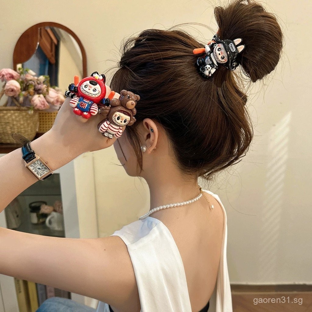 Cute Girl Labubu Hair Ties for Women2025New High Elasticity Durable ...