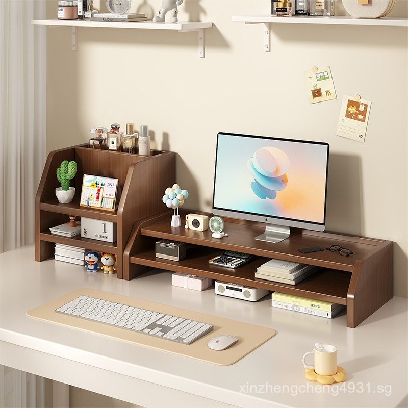 Desktop Computer Monitor Stand with Drawer, Height Adjustable Desk ...
