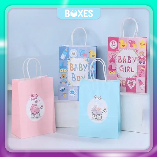 Baby Boy Paper Bag Baby Paper Bag Girl Baby Boy Goodie Bag/ Baby ...
