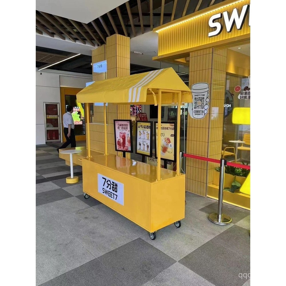 Iron Art Outdoor Dining Cart Stall Hand-Pushed Flower Cart Display ...