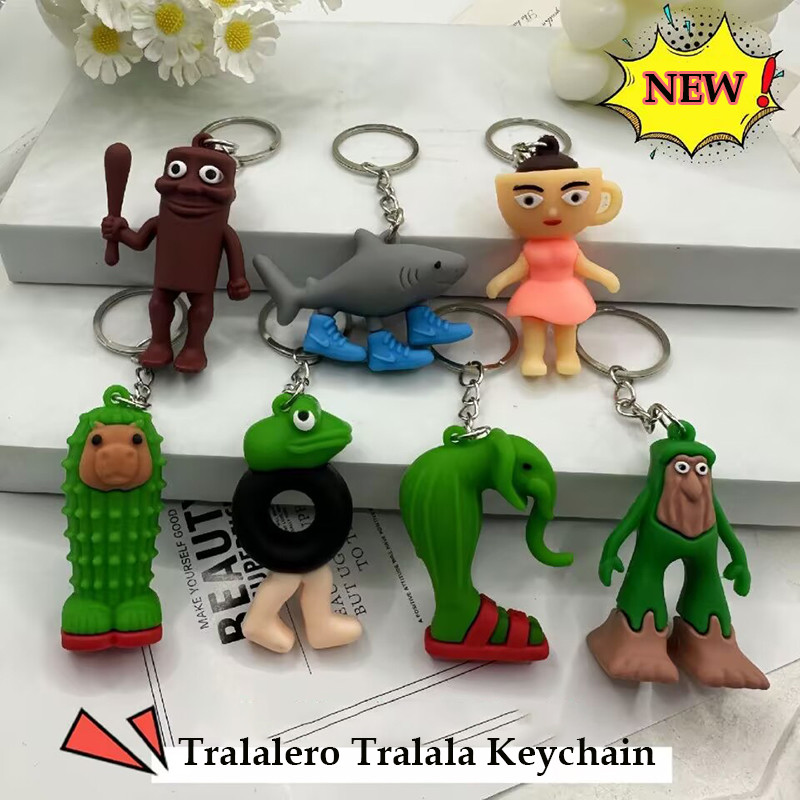 Italian Brainrot Anime PVC Keychain Tung Tung Tung Sahur Cute Keyring ...
