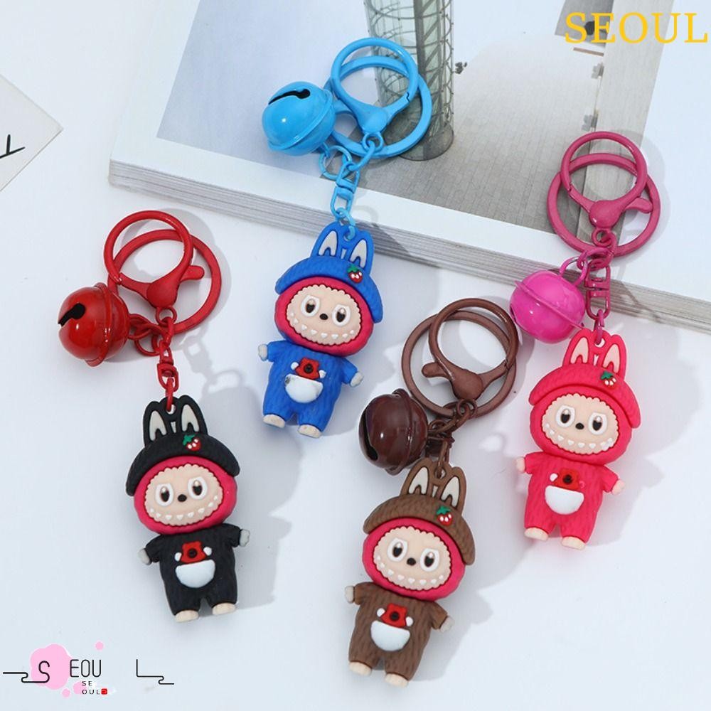SEOUL Labubu Keychain, Korean Style PVC Labubu DIY Pendant, Backpack ...