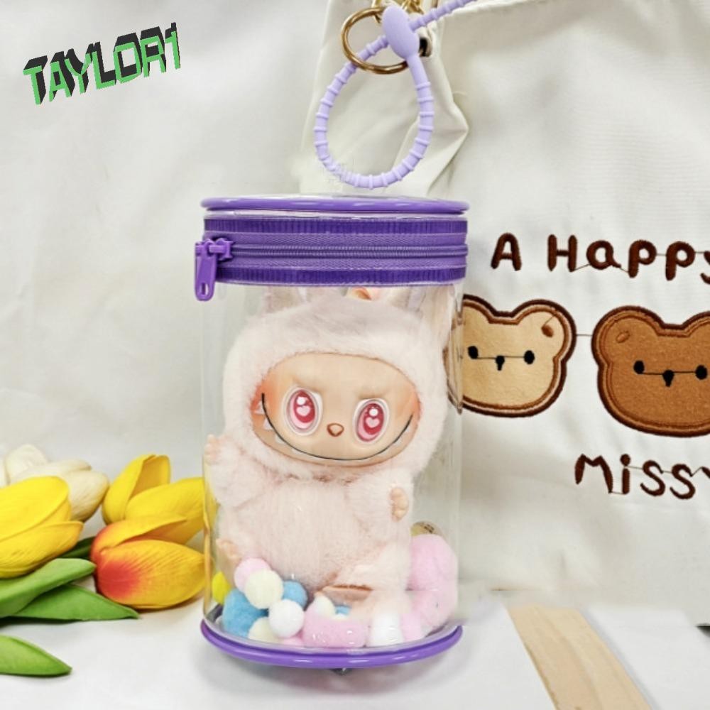 TAYLOR1 Labubu Display Bag, Outgoing Cylindrical Labubu Doll PVC Bag ...