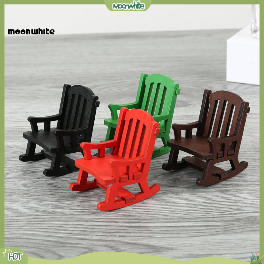 [MOONWHITE] Dollhouse Furniture 1 6 Scale Model Chair Miniature Rocking ...