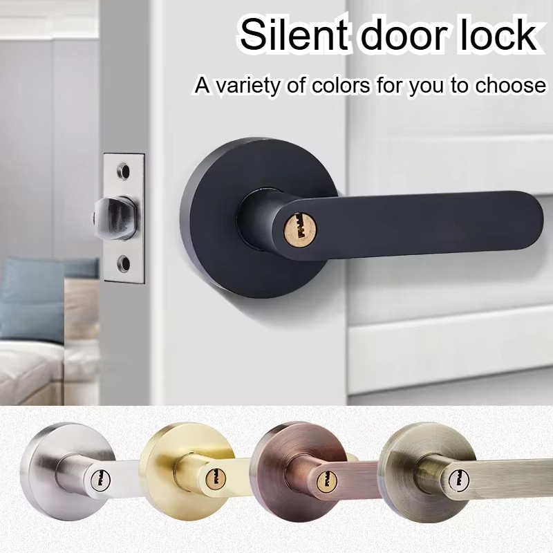 Silent Room Door Lock, Aluminum Alloy Round Door Handle, Interior Door ...