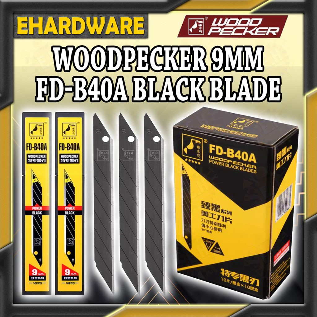 WOODPECKER FD-B40A 9MM BLACK CUTTER BLADE REFILL / POWER BLACK BLADES ...