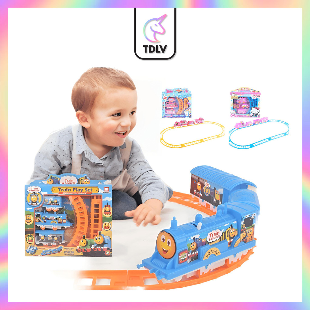 TDLV Kids Train Toys Set With Track Kids Battery Operated Train Toys ...