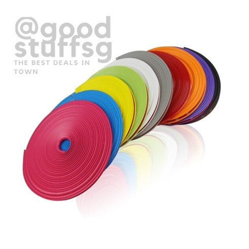 [SG FREE ] Rubber Roll Rim Blades Wheel Sticker Tire Guard Line Wheel ...