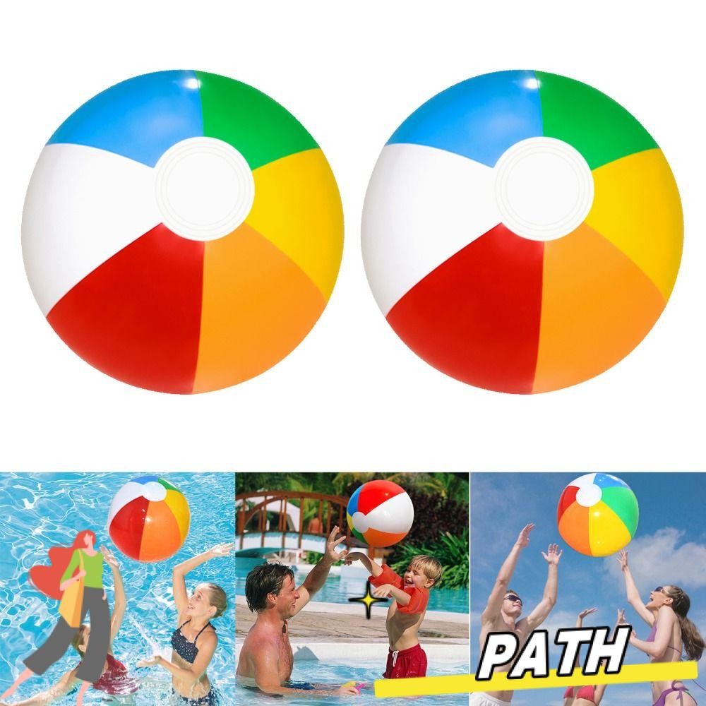 PATH Inflatable Beach Ball, PVC 40cm Rainbow Beach Ball, Swimming Pool ...