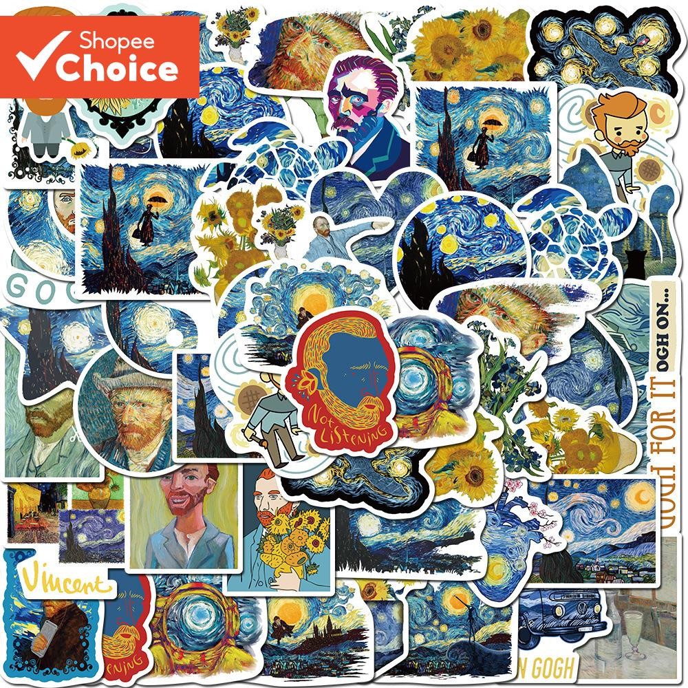 40pcs Van Gogh Sunflower Oil Painting Series Graffiti Stickers Suitable ...