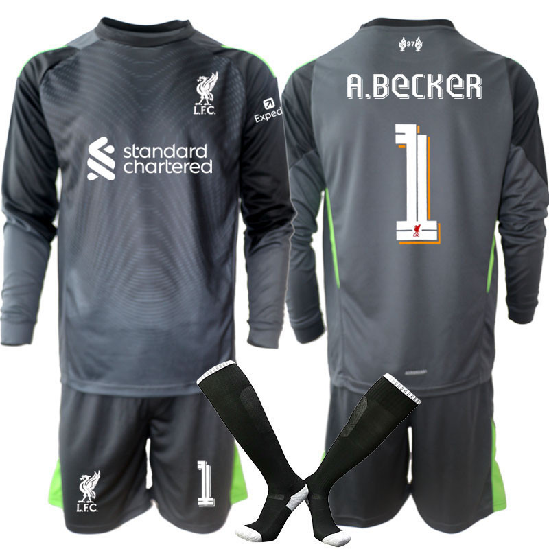 2526 Goalkeeper Jersey 1 Alisson Jersey Goalkeeper Black Long Sleeve ...