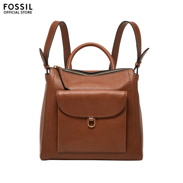 Fossil Women's Parker Backpack ( ZB1797200 ) - Brown Leather | Shopee ...