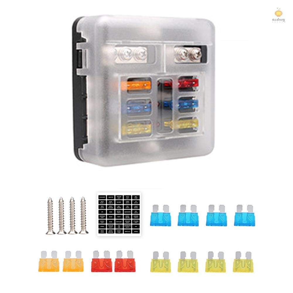 Universal 6 Ways Fuse Block Car Fuse Holder With Negative Electrode ...