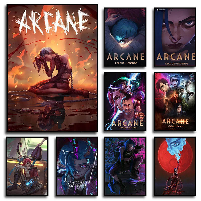 Anime Arcane Jinx Posters and Prints Canvas Painting Wall Art League of ...