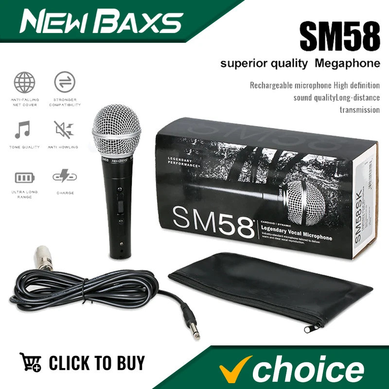 Shure Metal SM58 cardioid Dynamic Microphone For Stage Singing ...