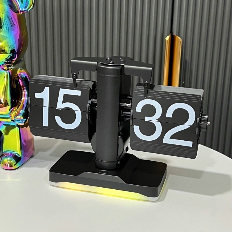 Creative Automatic Page Turning Clock with Ambient Light Living Room ...