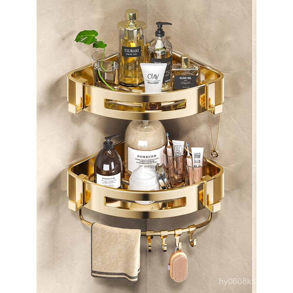 Bathroom Toilet Detachable Tripod Triangle Rack Storage Rack Gold ...