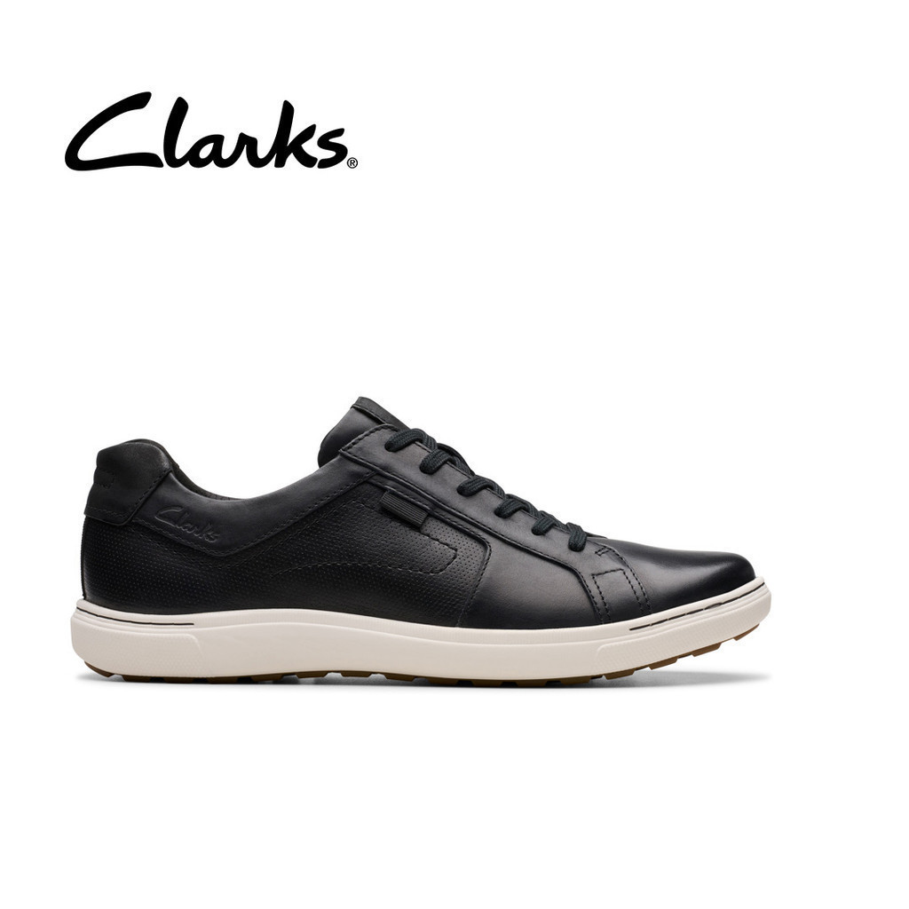 Clarks Mens Mapstone Lace Sneakers - Black Leather | Shopee Singapore
