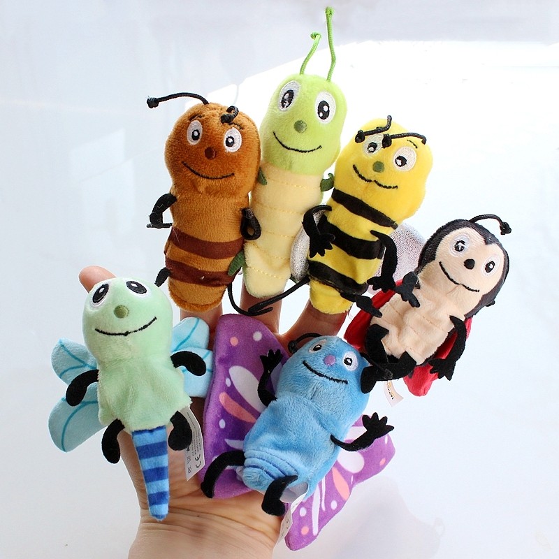 Caterpillar Butterfly Animal Finger Puppet Bee Insect Series Finger Doll Kindergarten Early ...