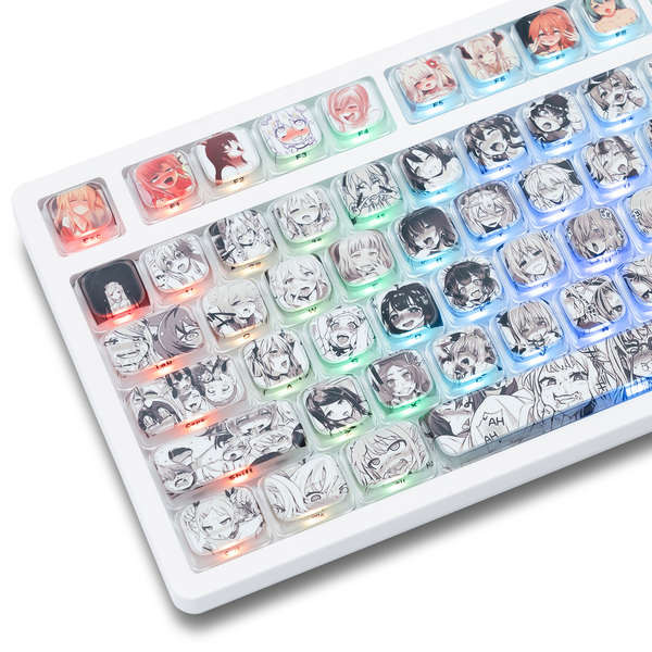 keycaps keycaps custom Black White Anime Low Axis Sublimation Keycap PC ...