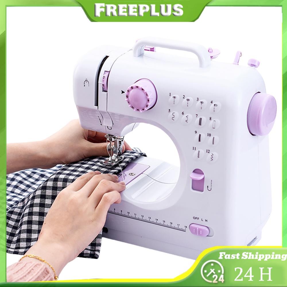 505A Portable Mini Sewing Machine Double Speed 12 Built-In Stitches for ...