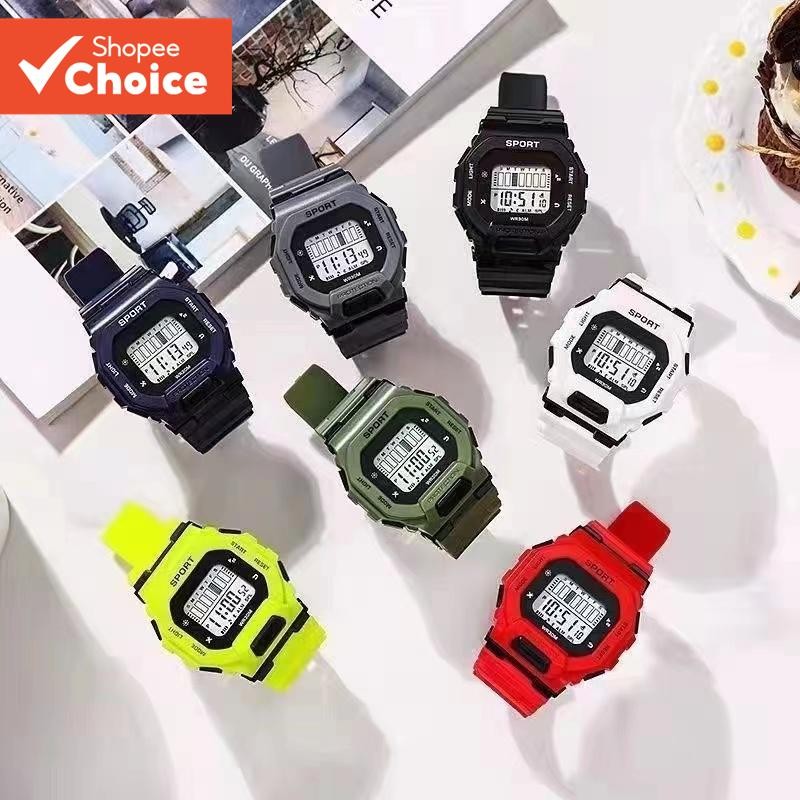 Unisex Square Digital Watch Oversized Dis play Multifunction Sport ...