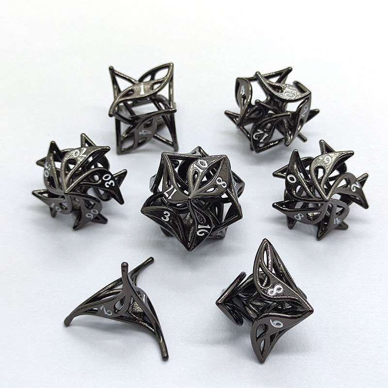 2025Hot Selling New Geely Flower Metal Number Dice COC Cthulu Running Group DND Dungeons ...