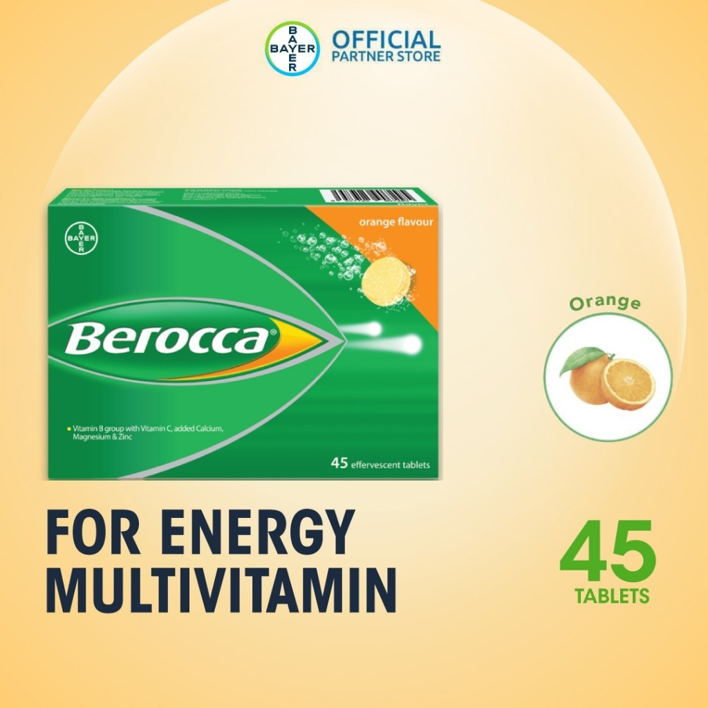 Berocca Orange Effervescent Tablets Multivitamin (1 Pack x 45 Tablets) | Shopee Singapore