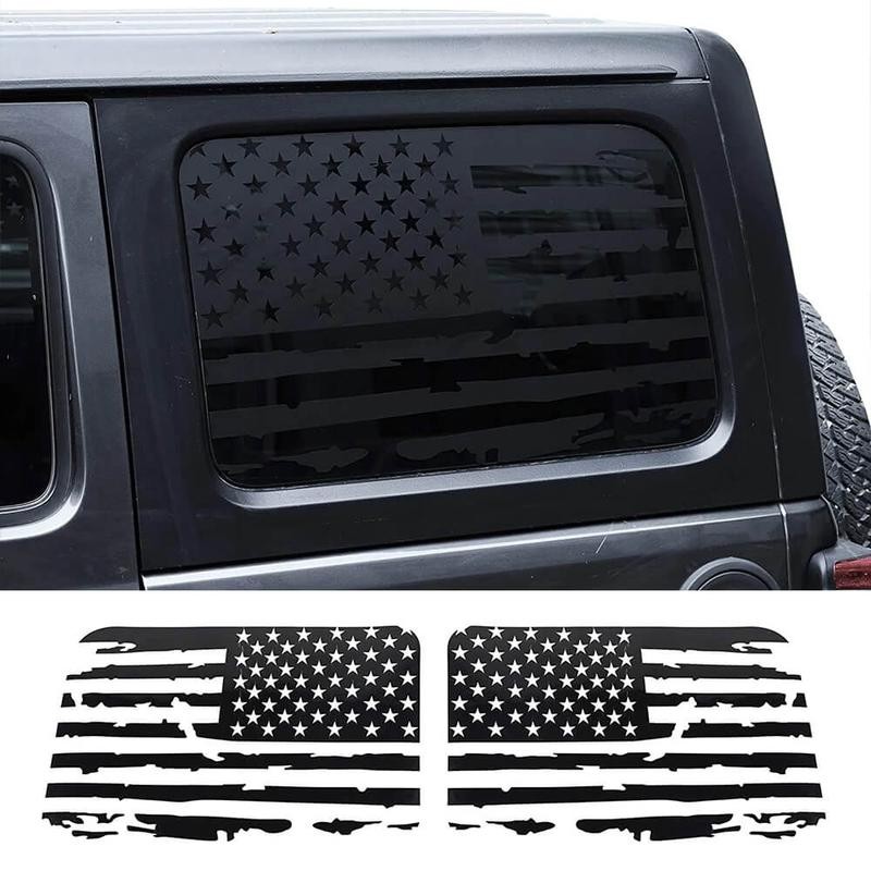 For 2018+ Jeep Wrangler JLU 4 Door Rear Window Decals Vinyl American ...