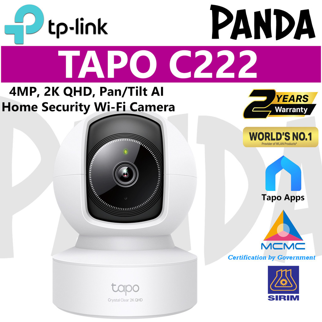 【SIRIM】TP-Link Tapo C222, 4MP, 2K QHD, Pan/Tilt AI Home Security Camera | Shopee Singapore