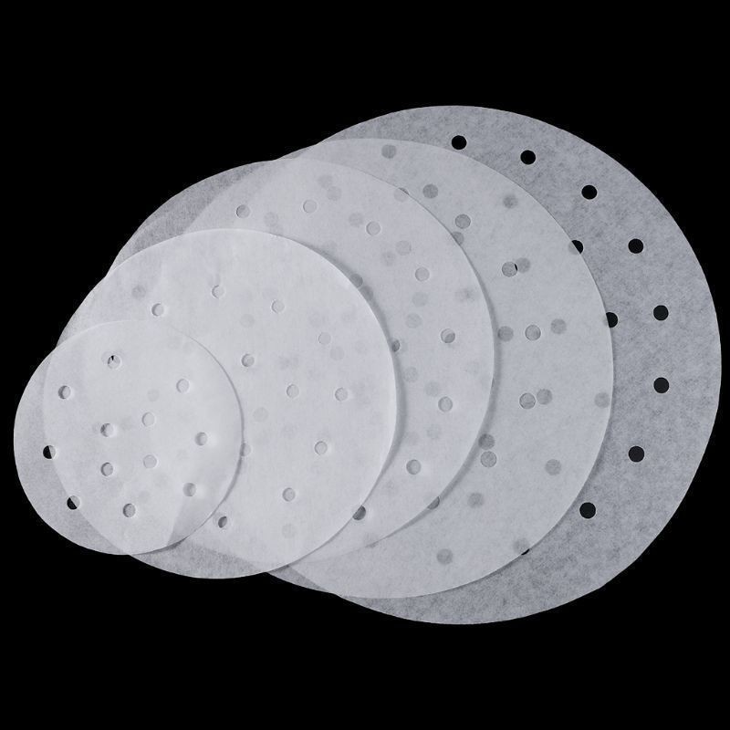 100PCS Round Disposable Perforated Paper Steamer Paper Liners Air Fryer ...