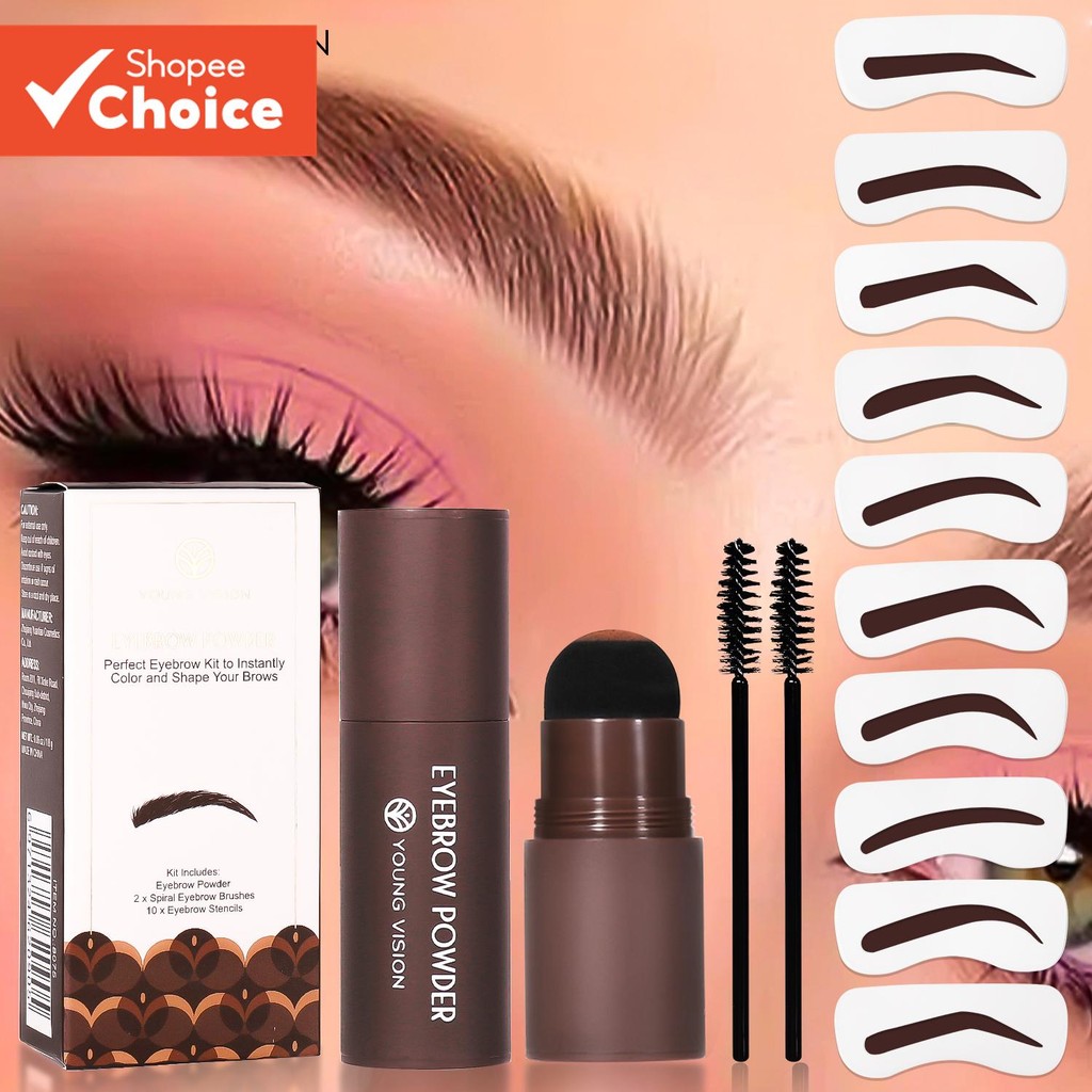 Lazy Seal Eyebrow Powder with Eyebrow Card Eyebrow Brush Shadow Powder ...