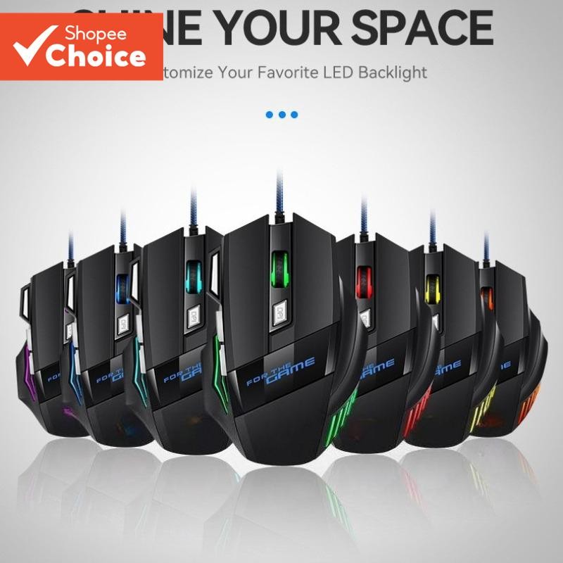G6 wired Mouse 7-Button Color Breathing Luminous PUBG Recoil Control E ...