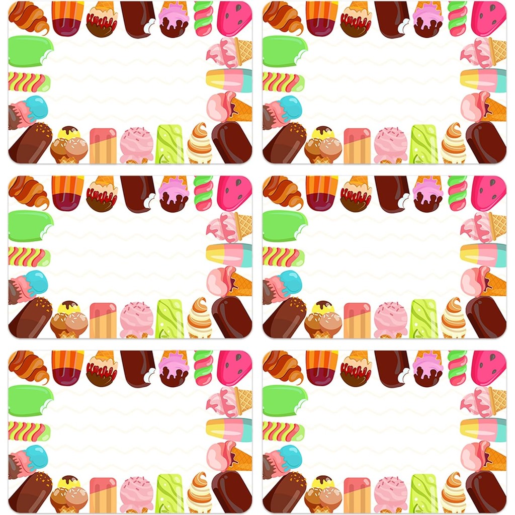 Lucleag 180 PCS Ice Cream Name Tags Stickers, Summer Ice Cream Name ...