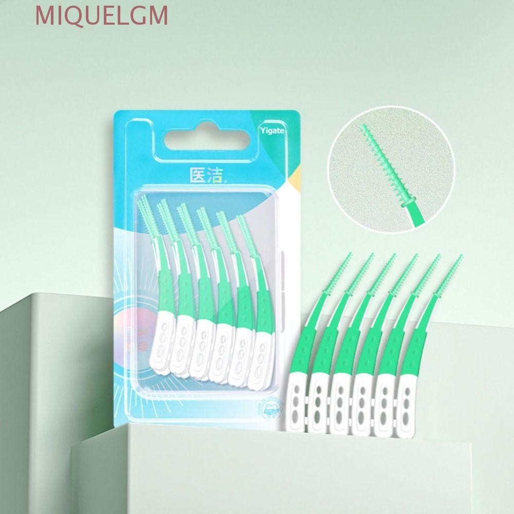 MIQUELGM 60Pcs Silicone Interdental Brush, Inter-Dental Soft Bristle ...