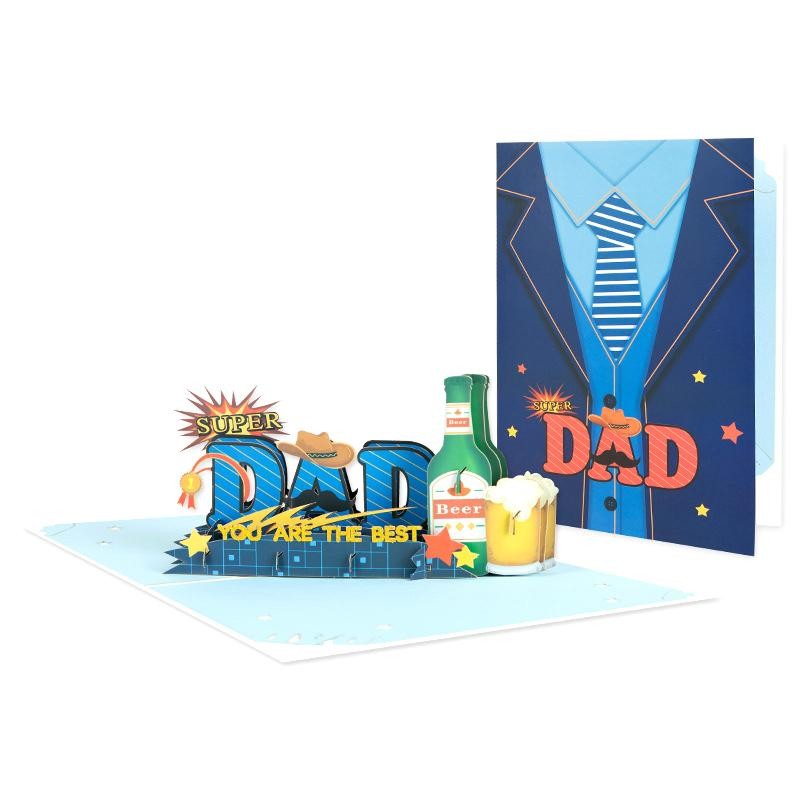 EPMN> Happy Father's Day Pop Up Card 3D Greeting Cards Gift For Dad ...