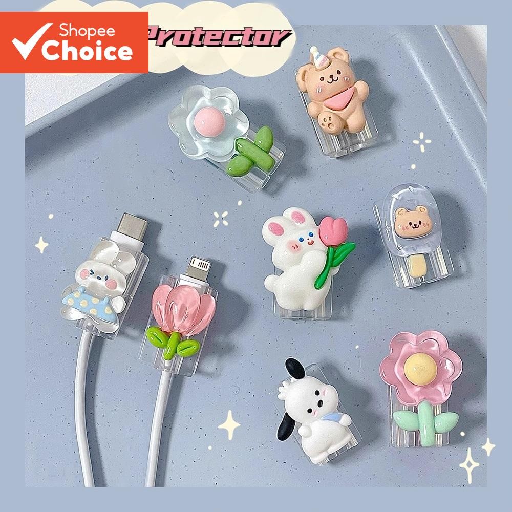 Cute Animal Cable Protector for USB Charger Cable Cord Apple/Type C 3D ...