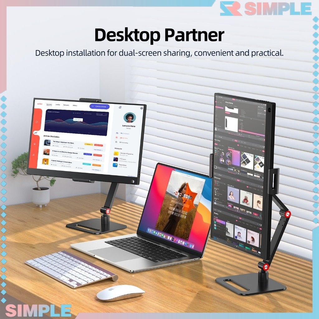 Portable Monitor Stand Adjustable 360 Swivel Bracket Tablet Holder ...