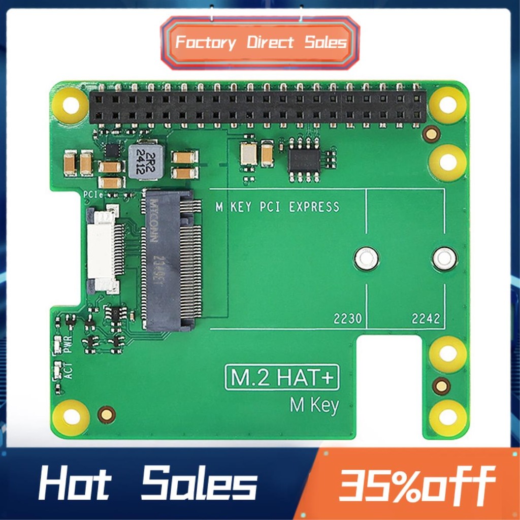 For 5 M.2 HAT+ Gen2 Gen3 NVME M.2 SSD 2230/2242 Size M Key PCI Express ...