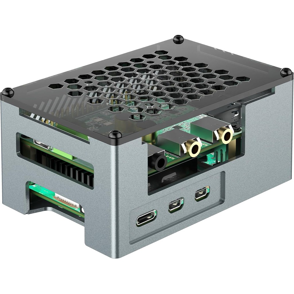 innomaker Aluminum Case for Raspberry Pi 5 with 3510 PWM Fan Passive ...