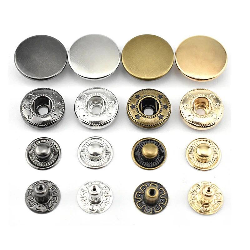 25 Sets Metal No Sewing Snap Fasteners Button Snap Leather Bag Clothes ...