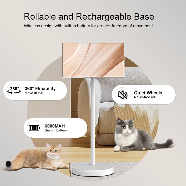 portable TV Rollable Smart Touch Screen Vertical Display Android 12 ...