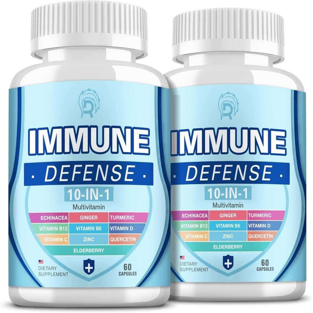 Immune Support Supplement, 10-in-1 Immune Defence with Vitamin C,B6,B12 ...