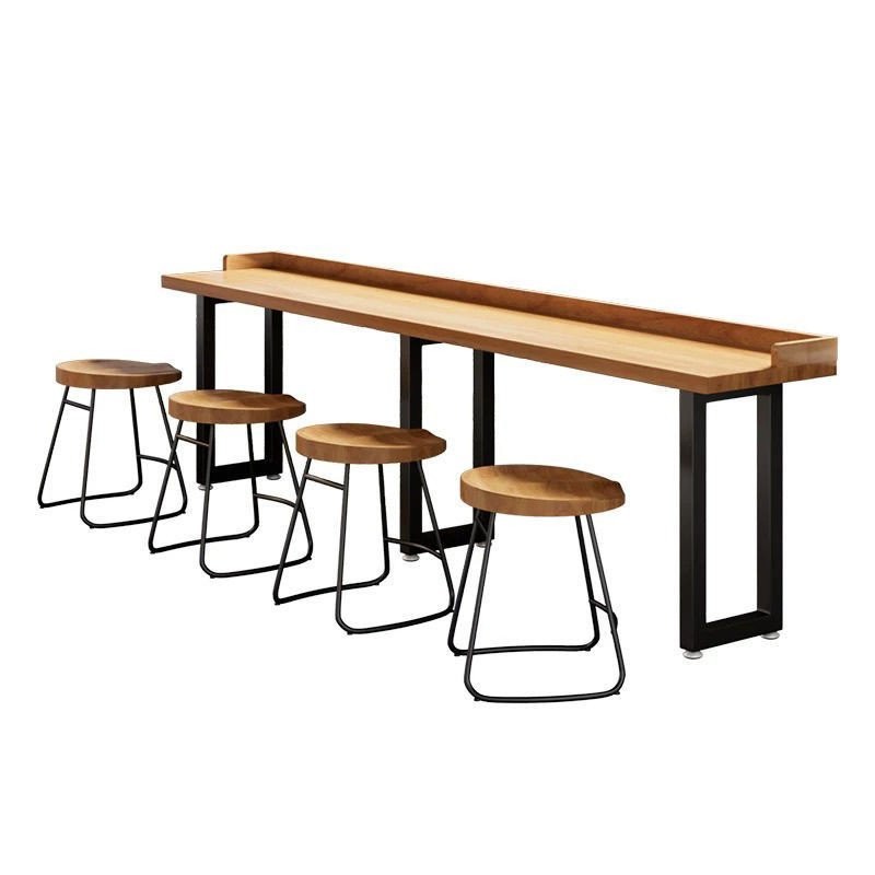 Iron Art with Baffle Solid Wood Low Long Strip Combination Narrow Table ...