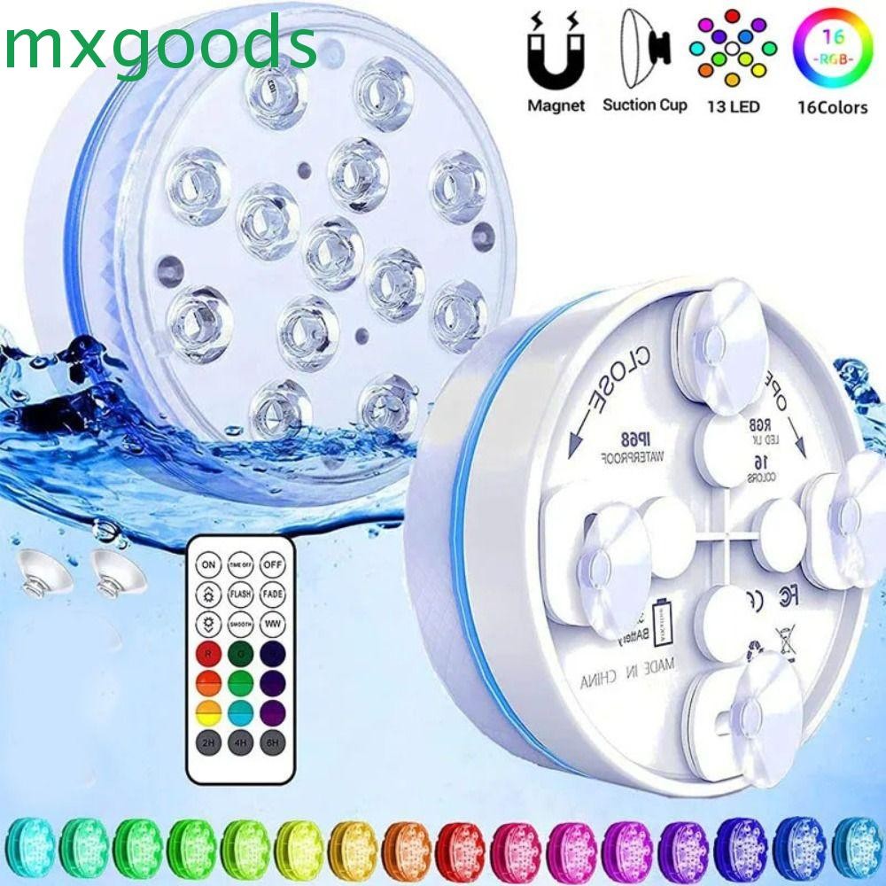 MXGOODS Underwater Swimming Light, with Remote 13 LED Bright Submersible LED Lights, Mini ...