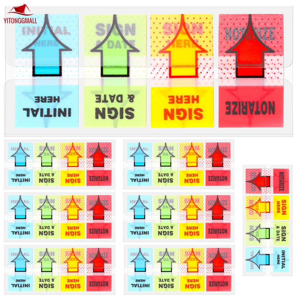 800Pcs Sign Here Tabs Plastic Sign Here Stickers Categorise Clearly ...