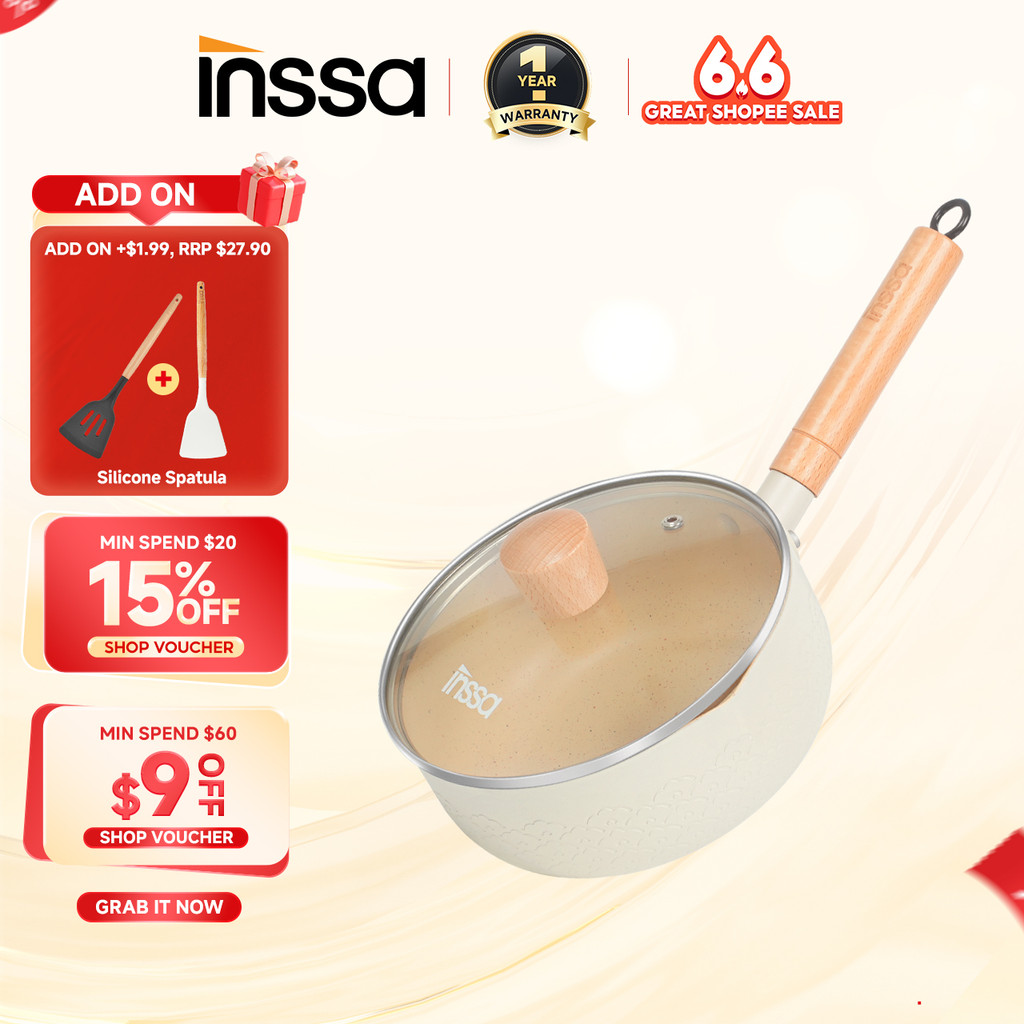 Inssa 18cm Sauce Pan Yukihira Cookware Non Stick Coating PFOA Free ...