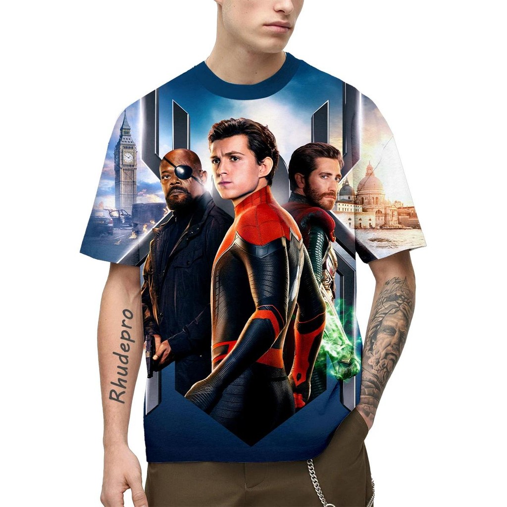 Miniso 2024 Fashion Spider-Man Men's T-shirt Summer Short-sleeved 3D ...