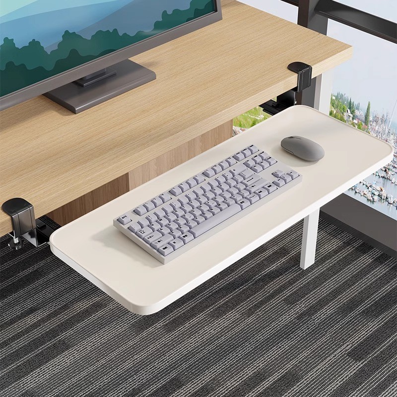 Keyboard Tray Desk Extension Board Under Desk No-Drill Drawer Slide ...