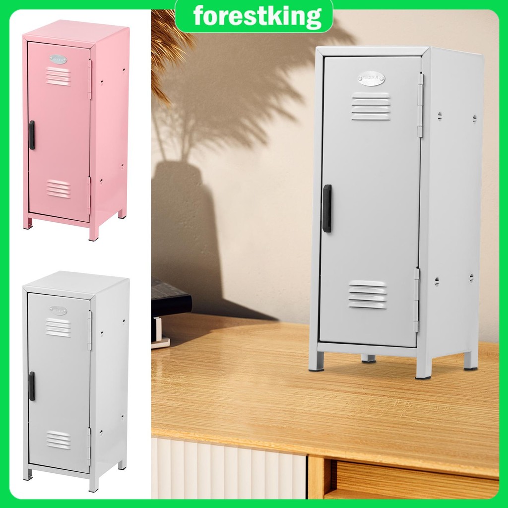 Mini Locker with Lock and Key Rustproof Metal Small Locker Portable ...